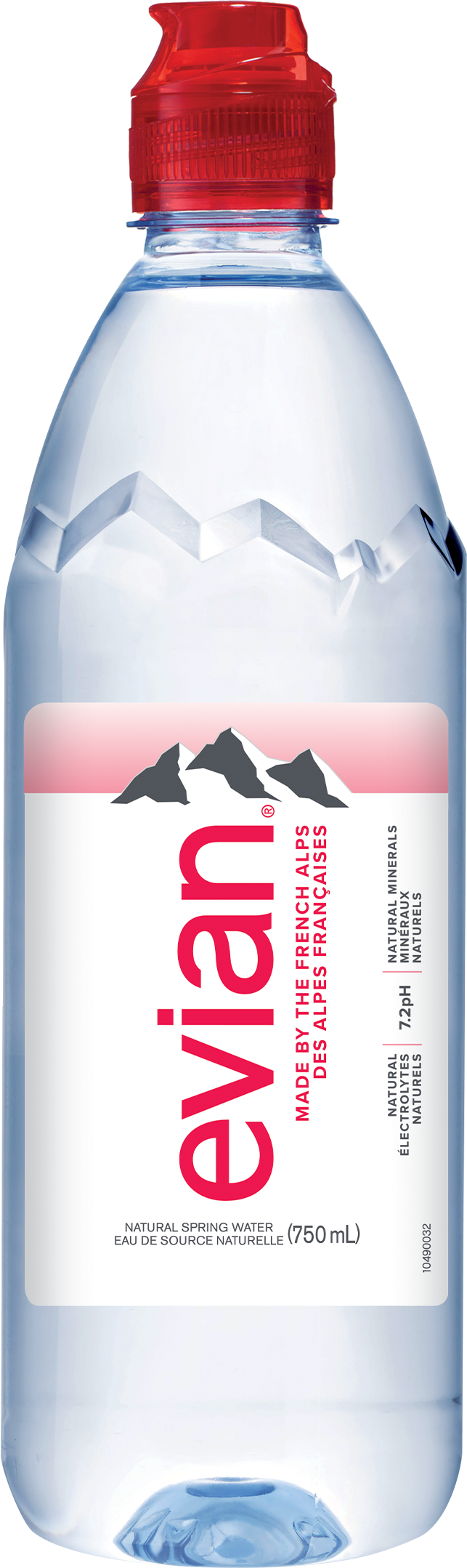 750 mL Water Bottle - Natural Spring Water - Evian